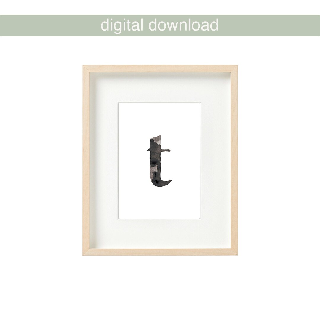 Letter T, Digital Download, Digital Download Art, Digital Download Wall ...