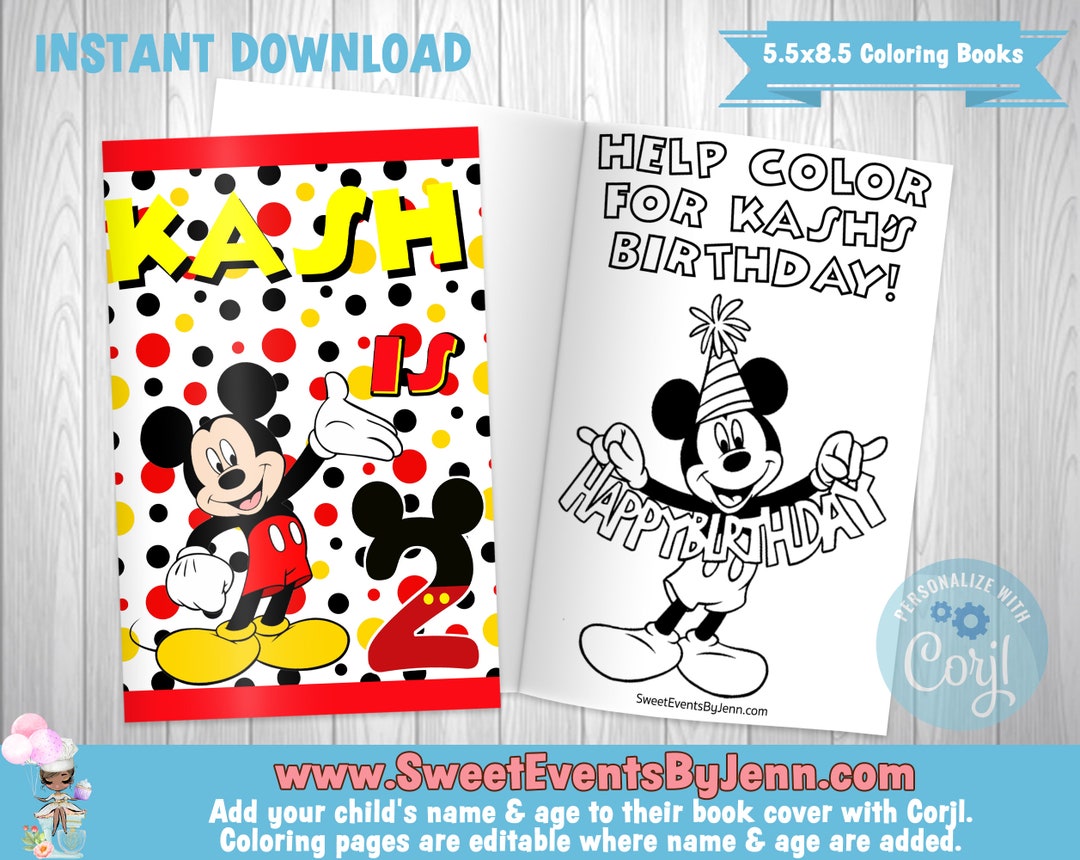 Custom Coloring Book Printable Coloring Book Instant Download Corjl ...