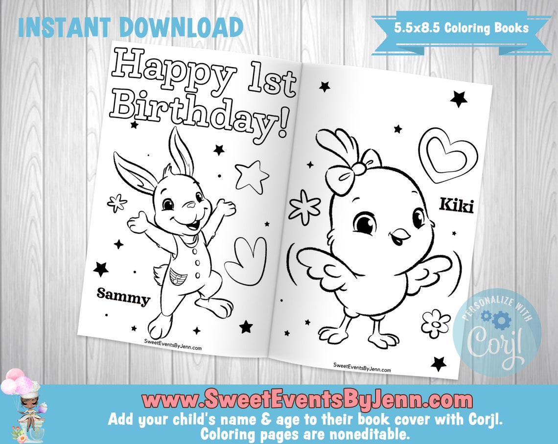 Custom Coloring Book Printable Coloring Book Instant - Etsy