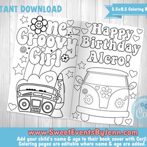 Groovy One Coloring Book - Printable Book - Instant Download - Corjl ...