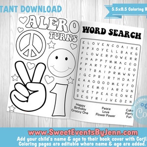 Groovy One Coloring Book - Printable Book - Instant Download - Corjl ...