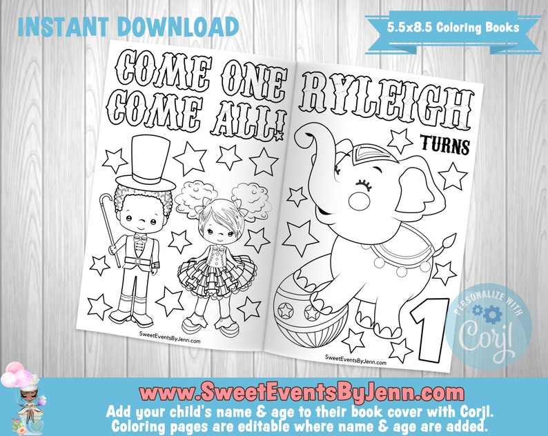Circus Carnival Coloring Book Printable Coloring Book - Etsy