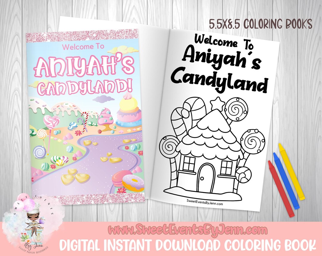 Candy Land Coloring Book: Editable Cover & Pages (digital Download) - Etsy