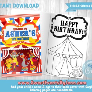 Circus Carnival Coloring Book Printable Coloring Book - Etsy