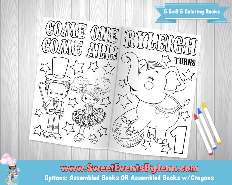 Pastel Circus Coloring Book With Crayons: Birthday Party Favors - Etsy