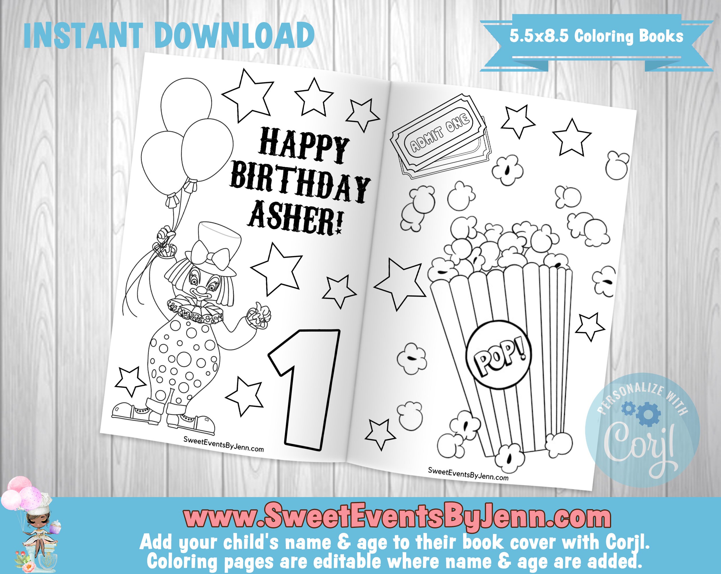 Circus Carnival Coloring Book Printable Coloring Book - Etsy