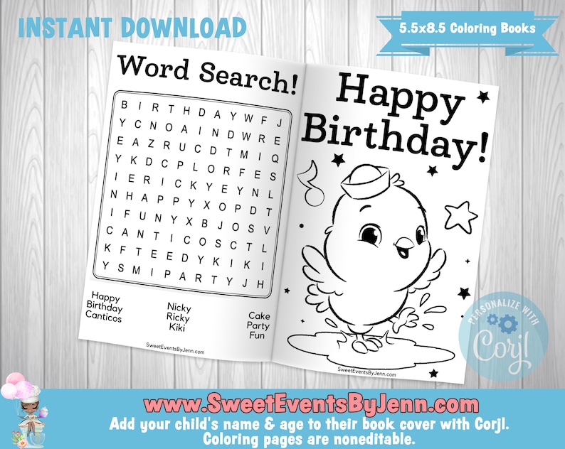 Custom Coloring Book Printable Coloring Book Instant - Etsy