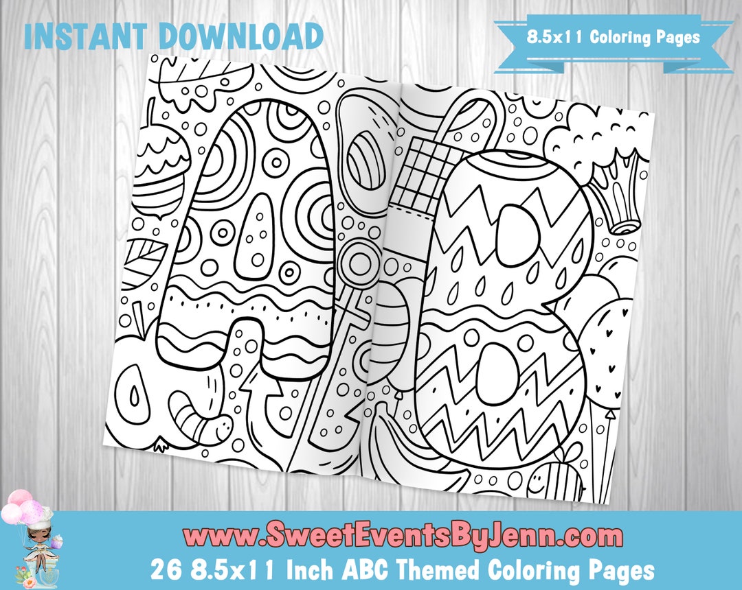 ABC Alphabet Coloring Pages - 26 Printable Alphabet Coloring Pages ...