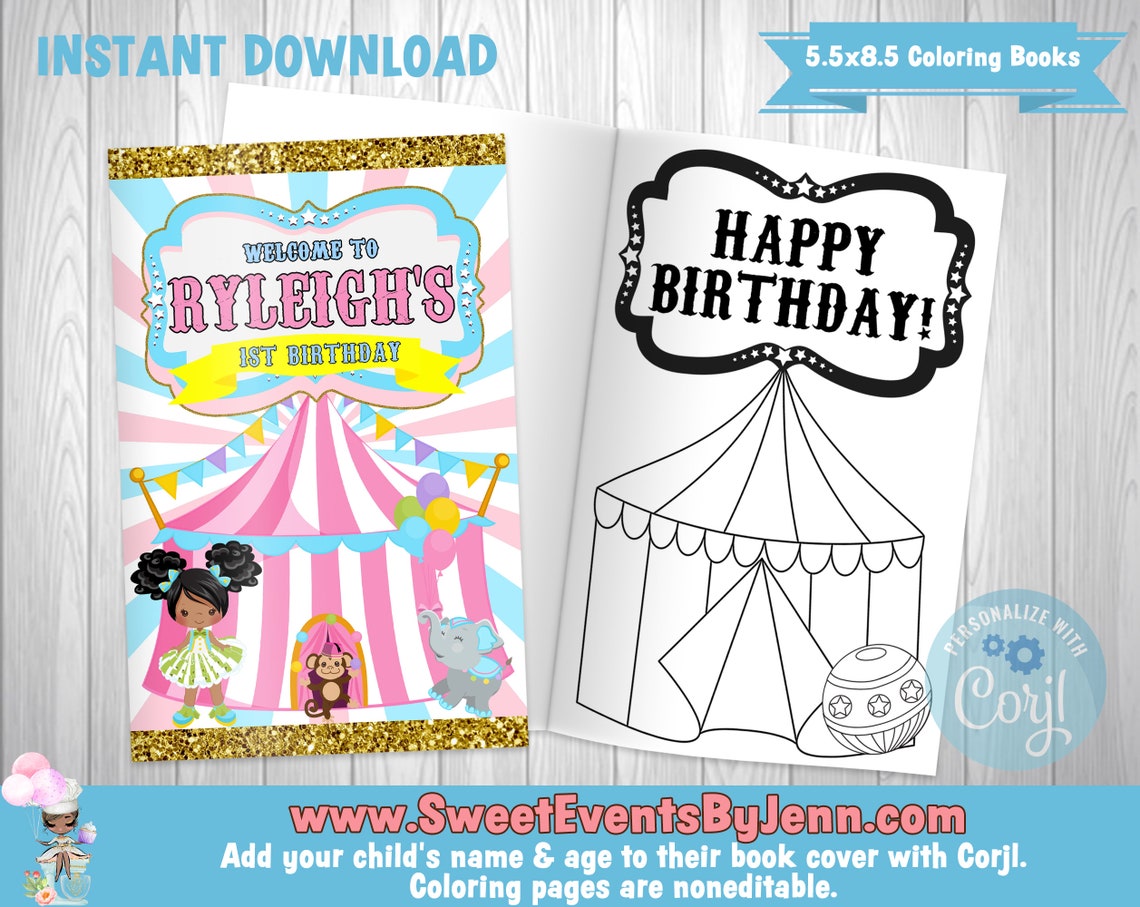 Circus Carnival Coloring Book Printable Coloring Book - Etsy