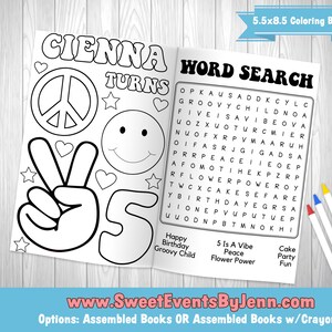 Groovy Five is A Vibe Book and Crayons - 5th Birthday - Retro Theme ...