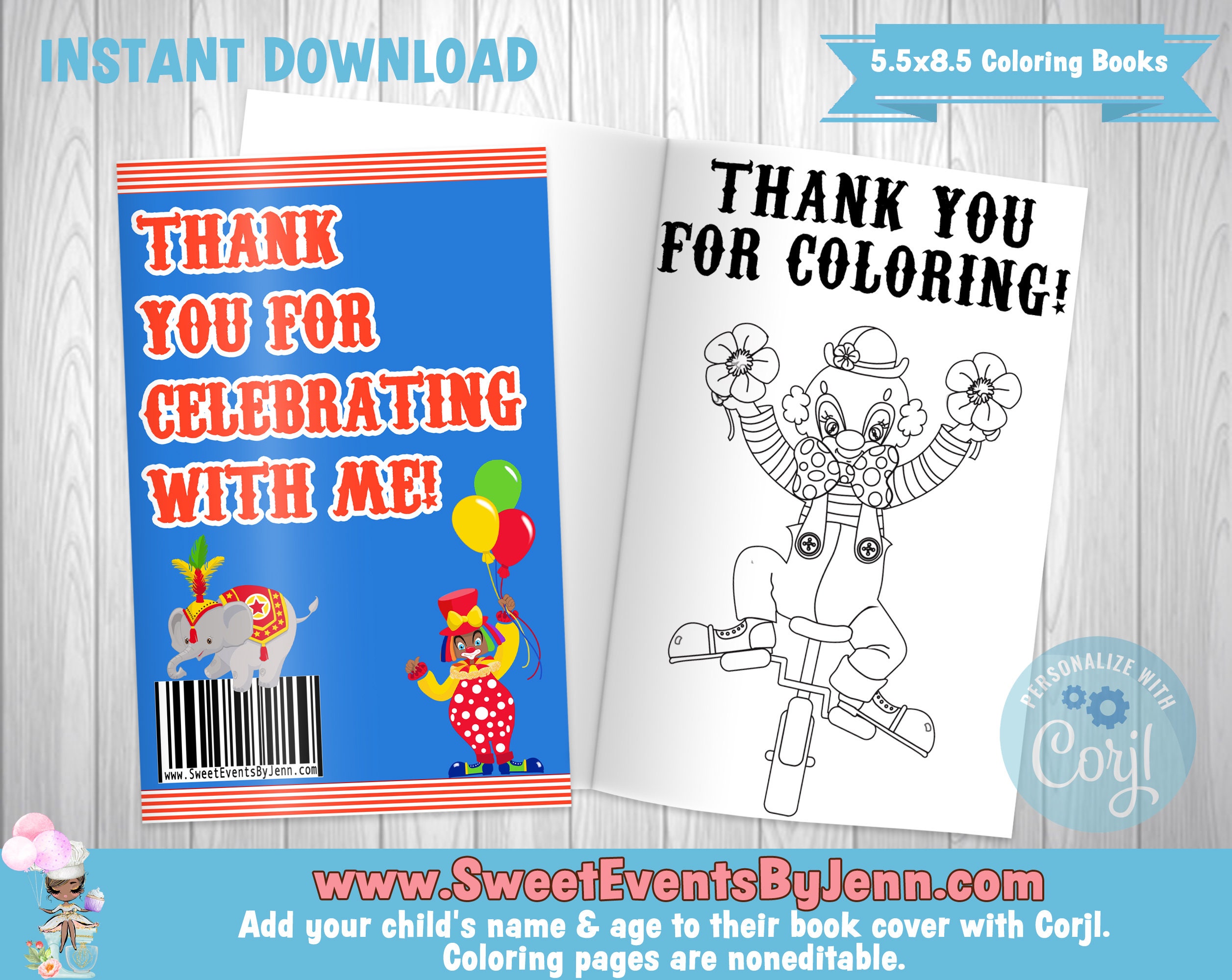 Circus Carnival Coloring Book Printable Coloring Book - Etsy