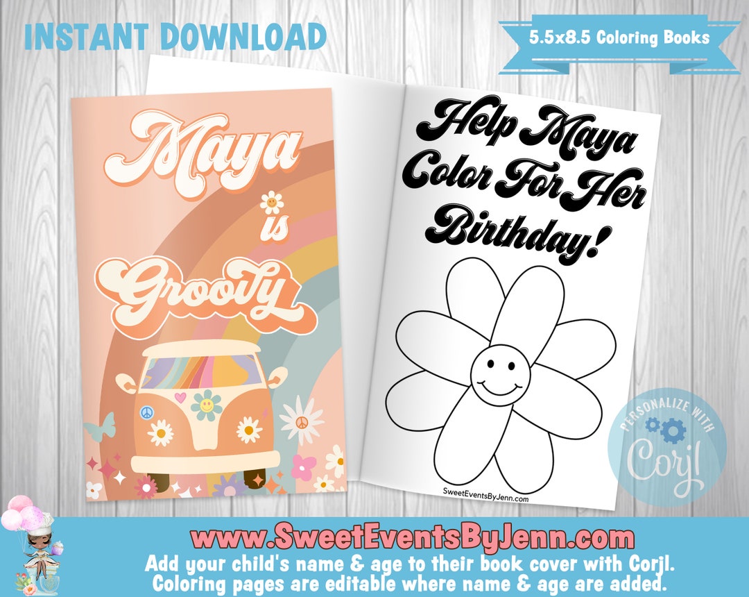 Groovy Coloring Book - Printable Book - Instant Download - Corjl ...