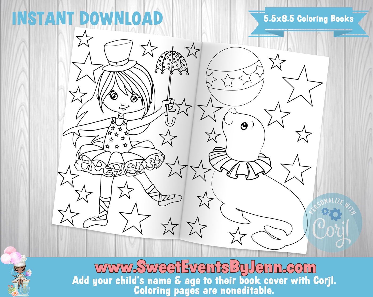 Circus Carnival Coloring Book Printable Coloring Book - Etsy