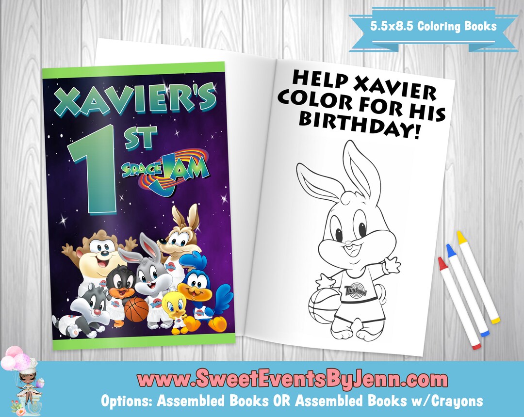 Custom Basketball Coloring Book and Crayons - Boy's Birthday Party ...