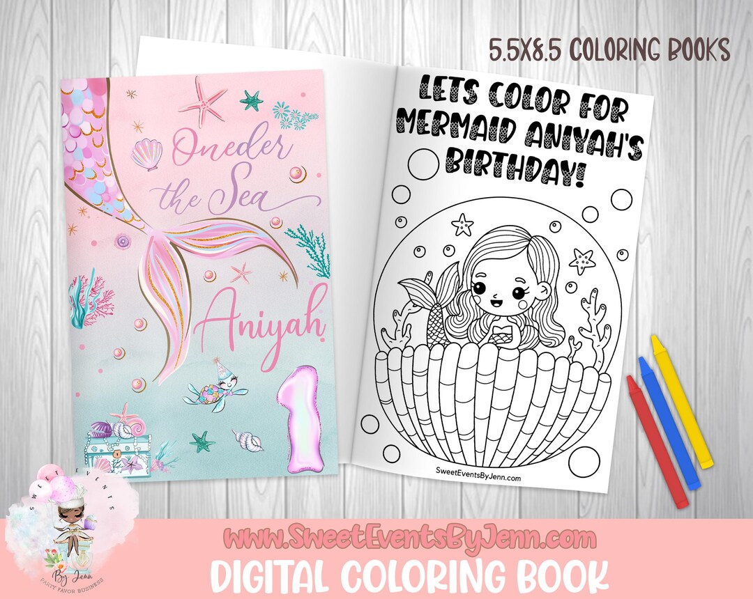 Mermaid Coloring Book: Editable Cover & Pages (digital Download) - Etsy