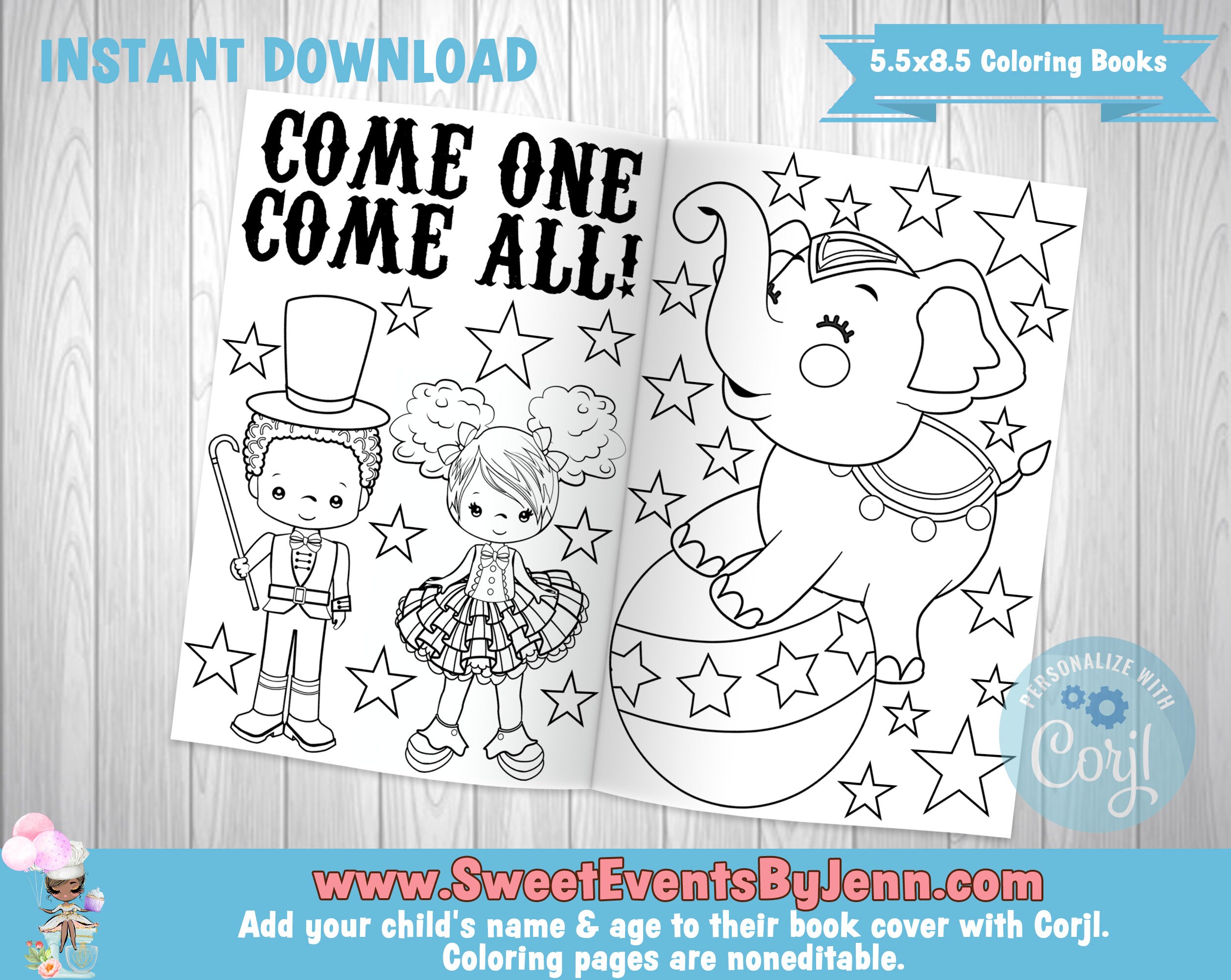 Circus Carnival Coloring Book Printable Coloring Book - Etsy