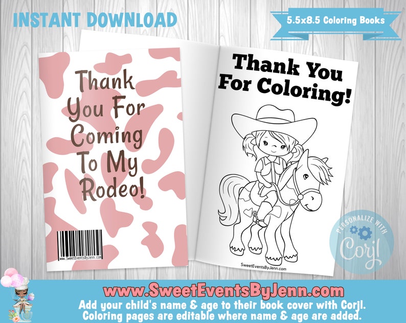 Cowgirl Rodeo Coloring Book Printable Coloring Book - Etsy