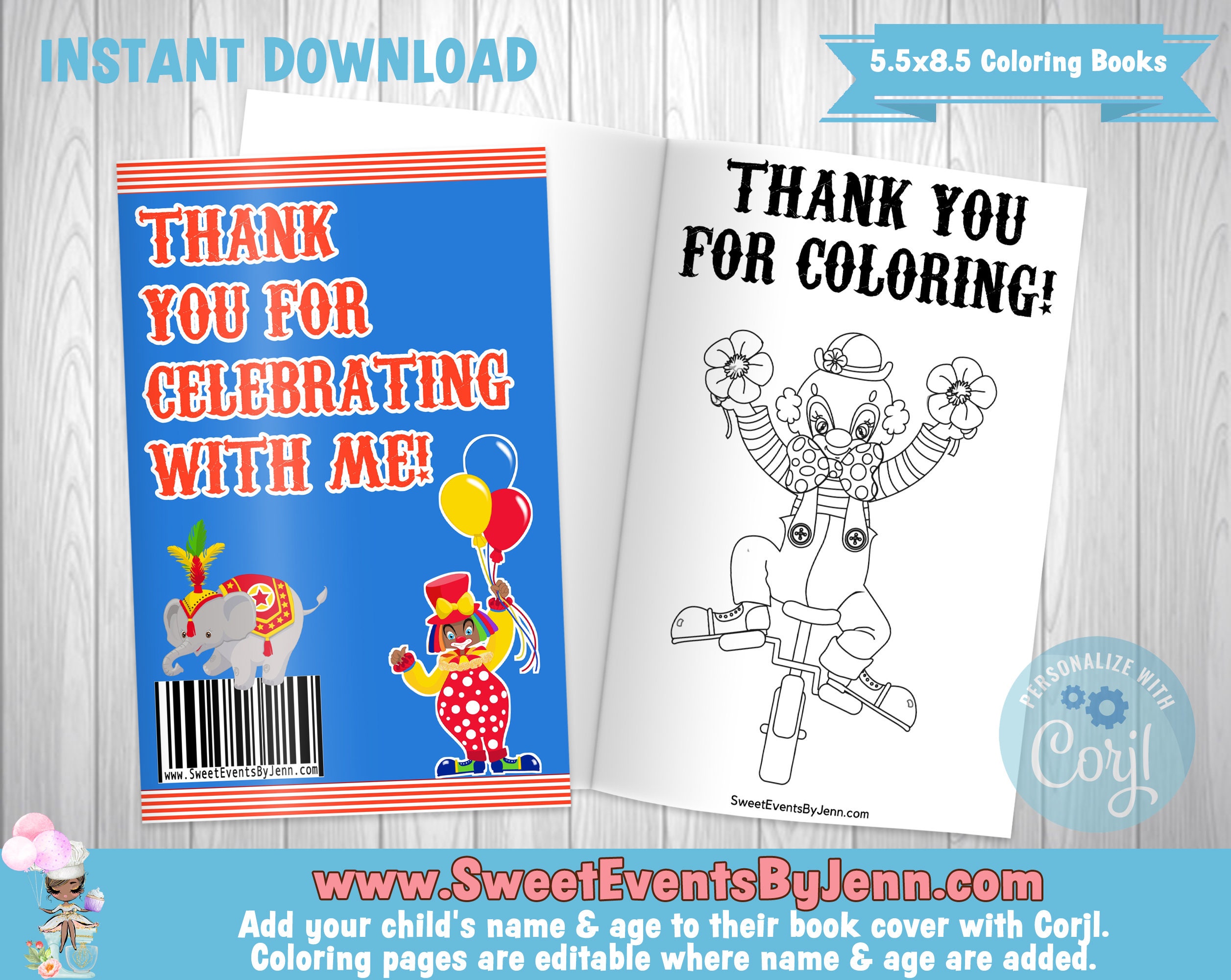 Circus Carnival Coloring Book Printable Coloring Book - Etsy