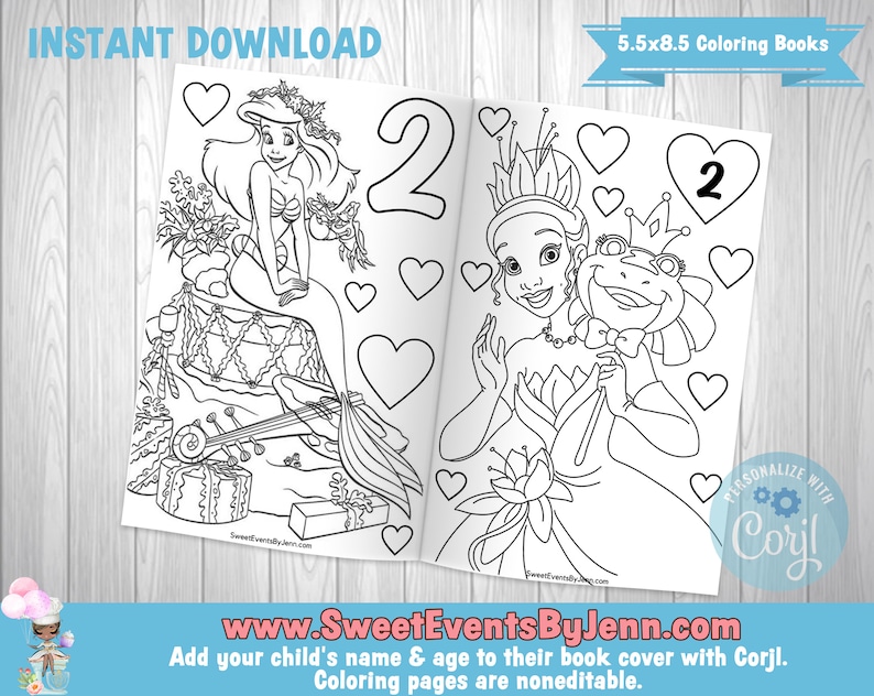 Princess Coloring Book: Editable Cover, Printable Pages (digital ...
