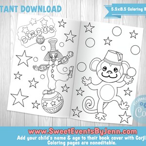 Circus Carnival Coloring Book Printable Coloring Book - Etsy