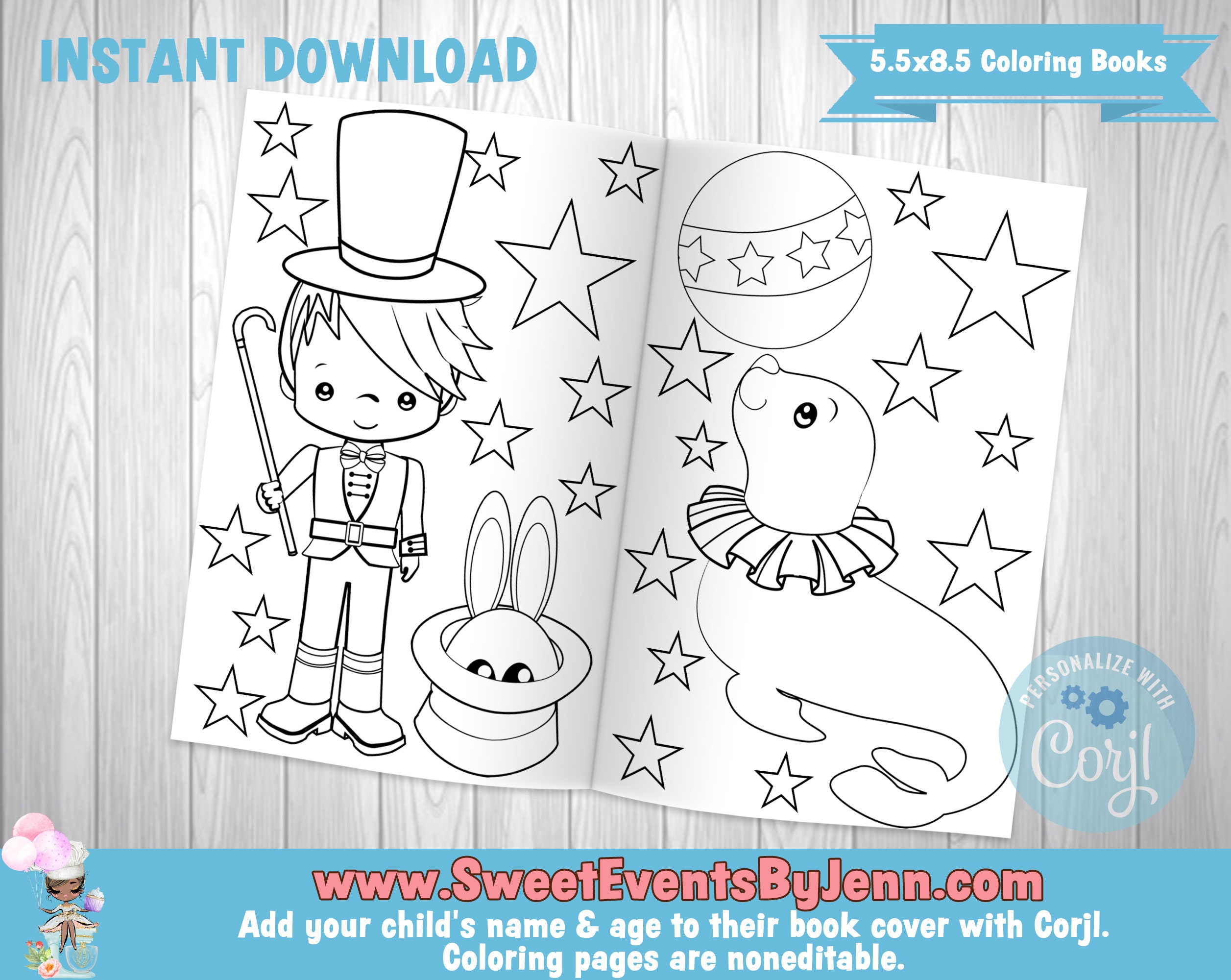 Circus Carnival Coloring Book Printable Coloring Book - Etsy