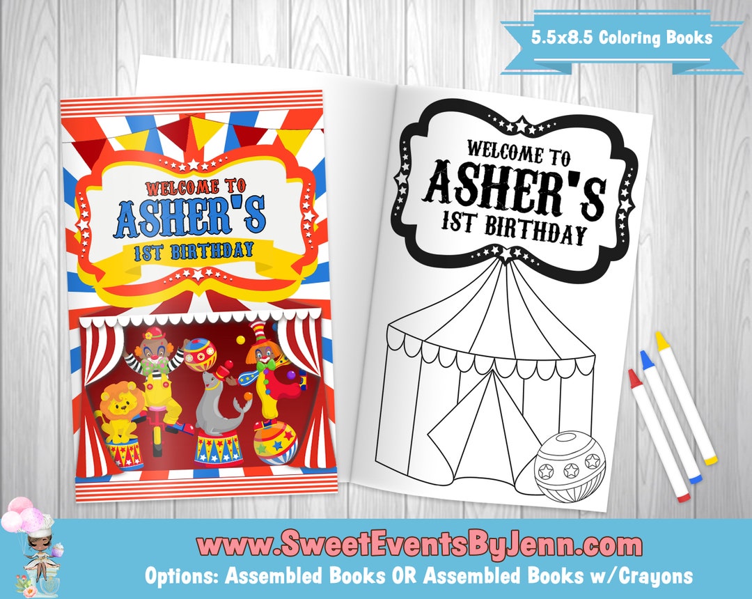 Circus Carnival Coloring Book and Crayons - Circus Carnival Party ...