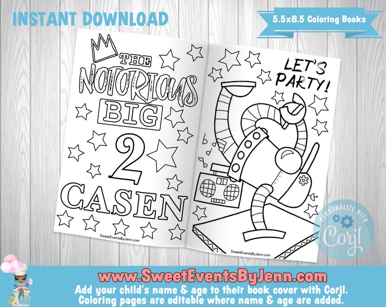 Notorious Big Two Coloring Book Hip Hop Birthday 2nd - Etsy