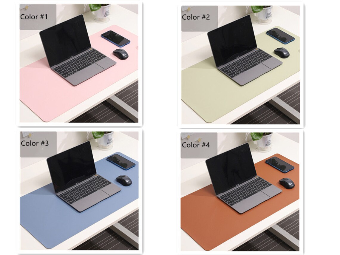 Mouse Pad Desk Pad Table Mat Solid Color Waterproof PU Leather | Etsy