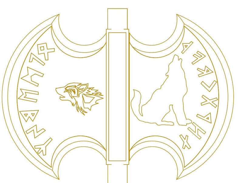 Axe Template; Wolf; Celtic Design - Etsy