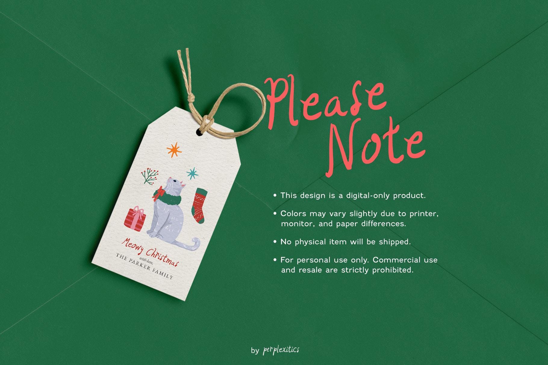 Editable Christmas Gift Tags Cat Christmas Gift Tags Set Merry ...