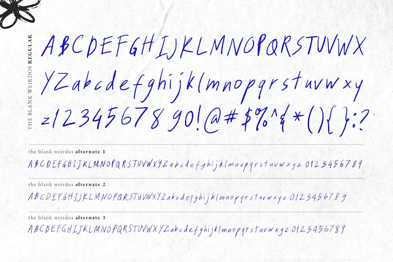 Messy Handwritten Font Organic Ink Pen Typeface the Blank Weirdos - Etsy