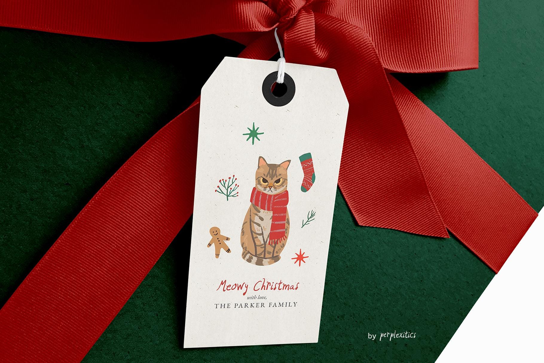 Editable Christmas Gift Tags Cat Christmas Gift Tags Set Merry ...