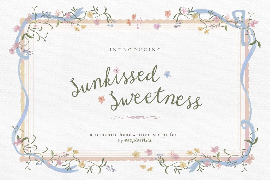 Romantic Script Font: Sunkissed Sweetness Cursive Typeface - Etsy