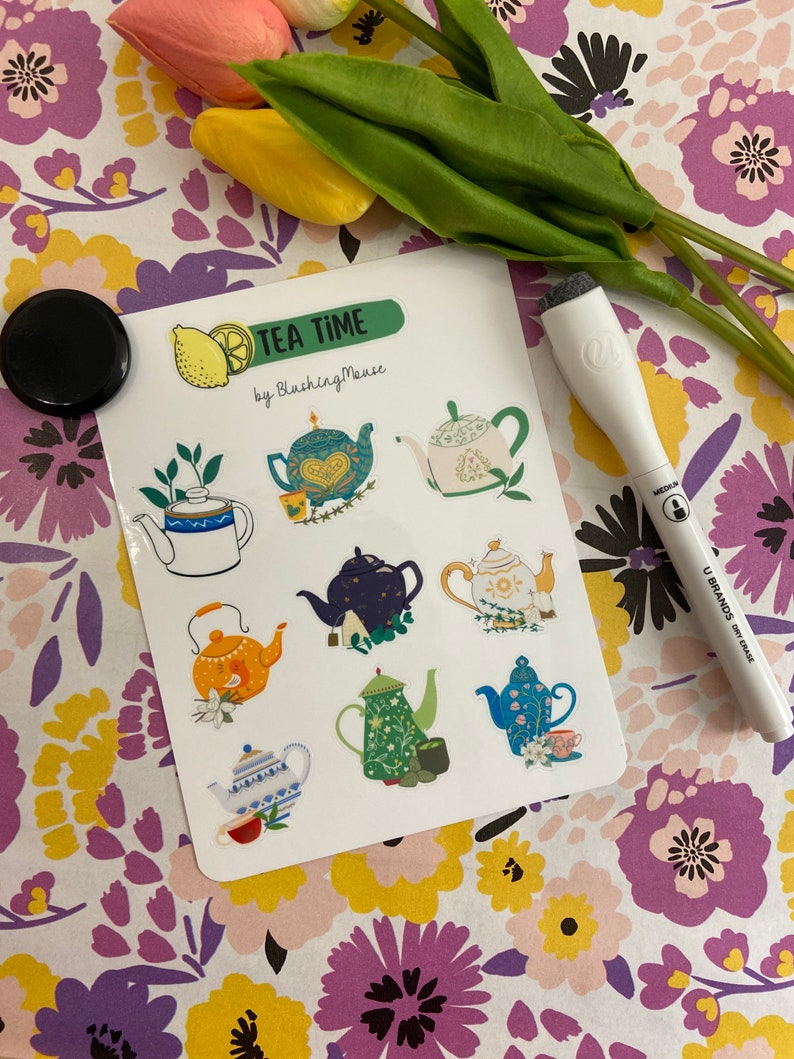 Tea Time Sticker Sheet - Etsy