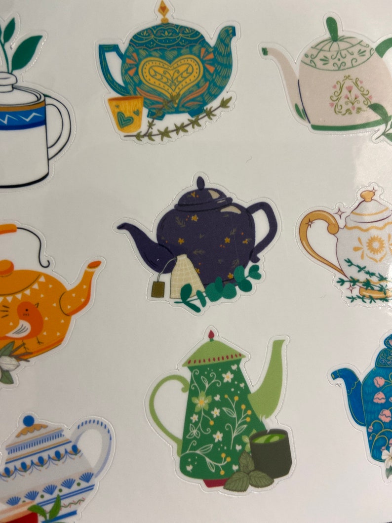 Tea Time Sticker Sheet - Etsy