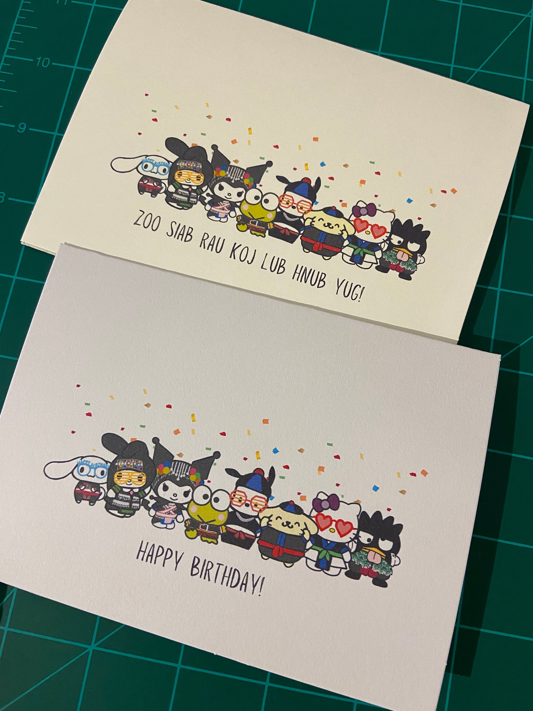 Hello Kitty and Friends Hmong Birthday Card - Etsy