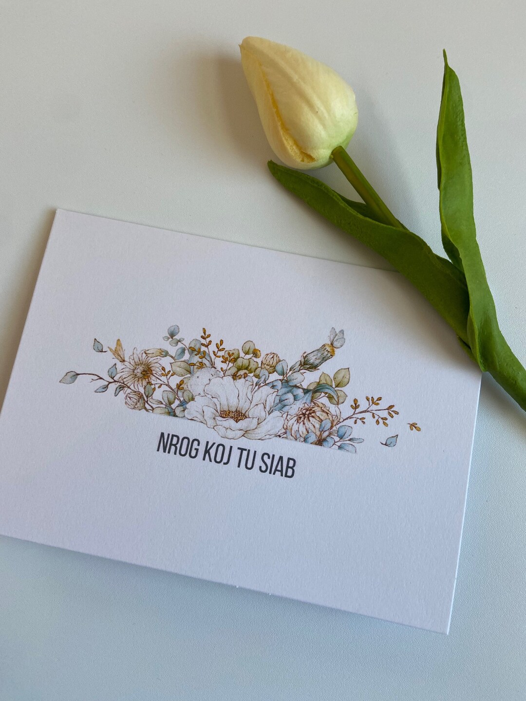 Blue Flower Hmong Sympathy Card - Etsy