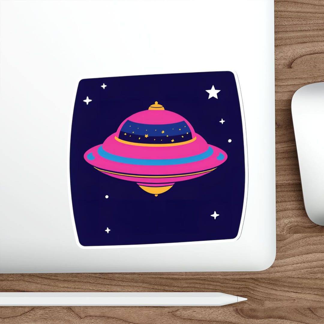 Cosmic UFO Die-cut Stickers, Outer Space Alien Decal, Galaxy Laptop ...