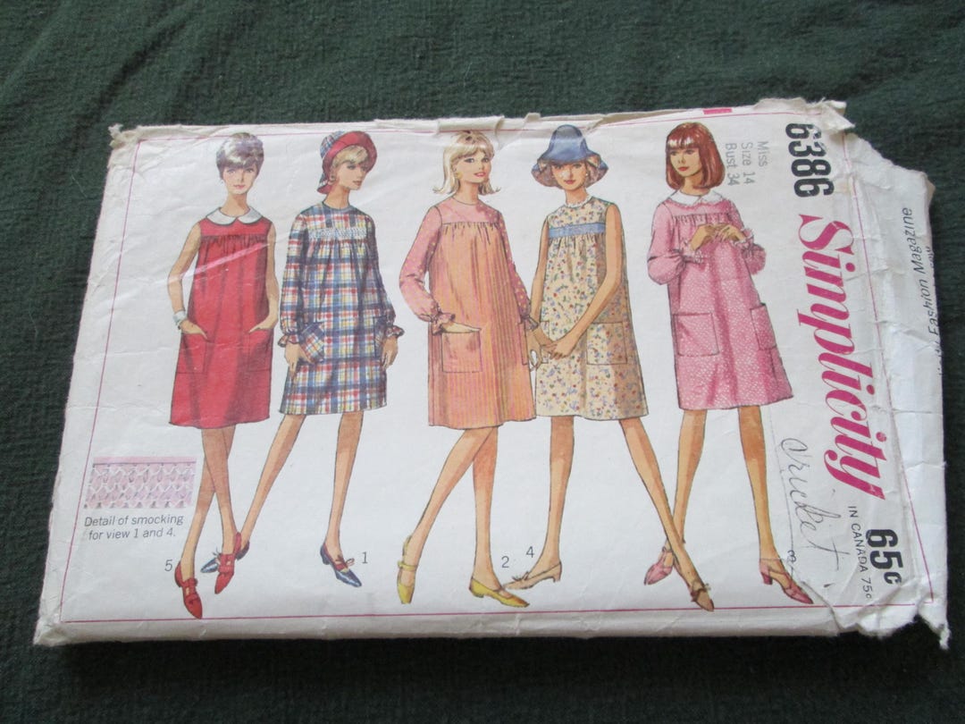 Vintage Simplicity Sewing Pattern #6386; Dress and Hat, Cut and Well ...