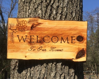 Wood slab signs | Etsy