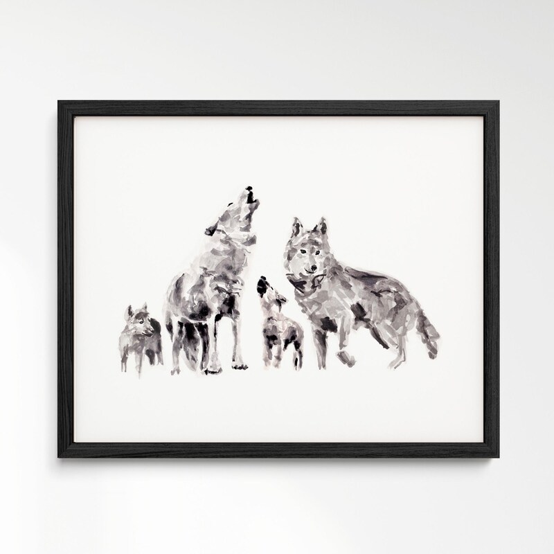 Wolf Watercolour - Etsy