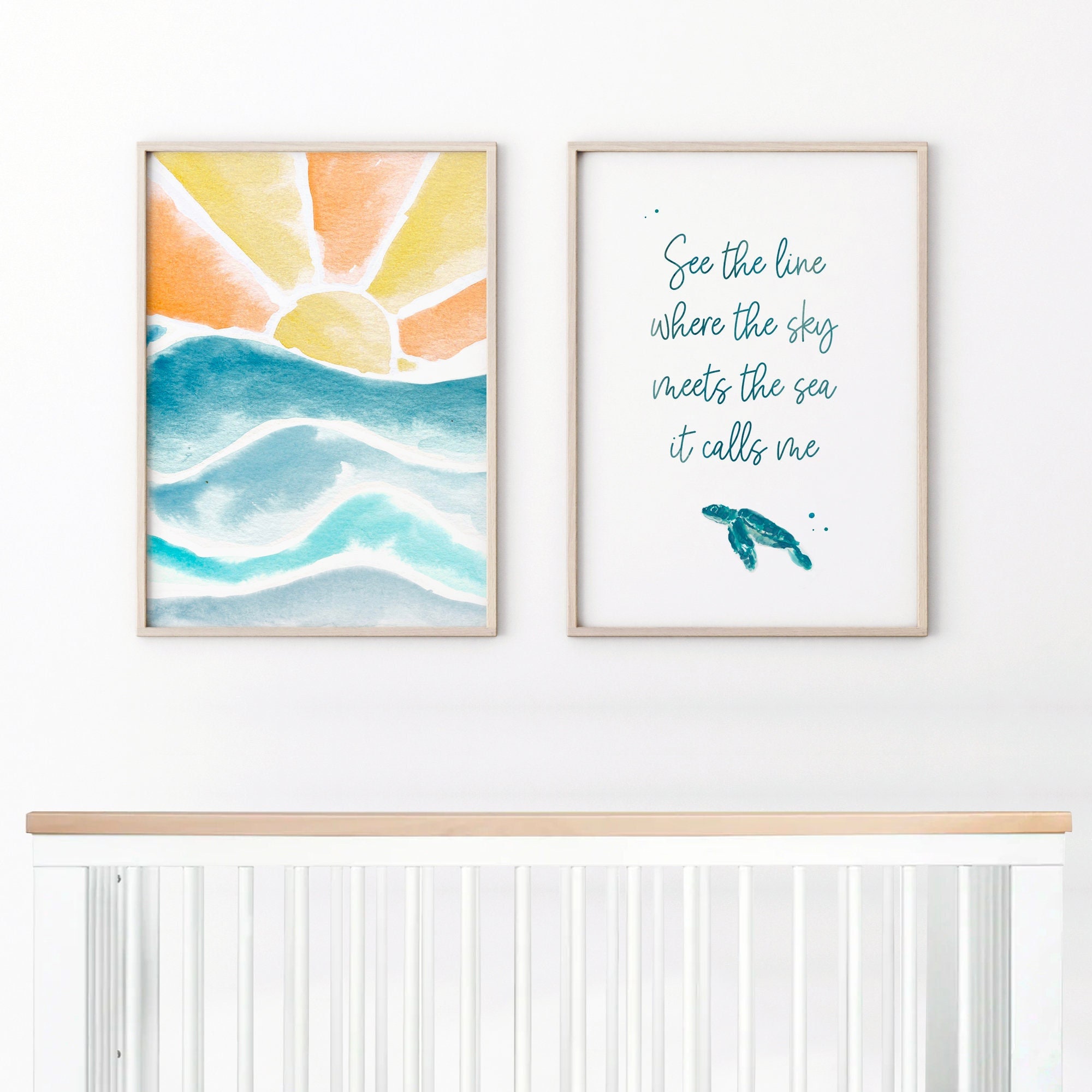See the Line Where the Sky Meets the Sea 2 Print Set for - Etsy