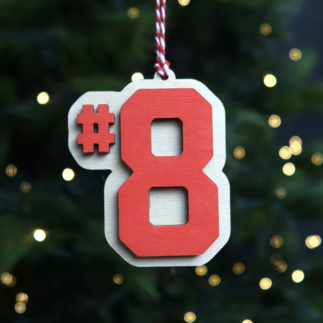 Custom Number Ornament, Custom Athlete Number Bag Tag - Etsy