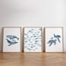 Ocean Animals Watercolor Painting 3 Print Set for Under the Sea Nursery ...