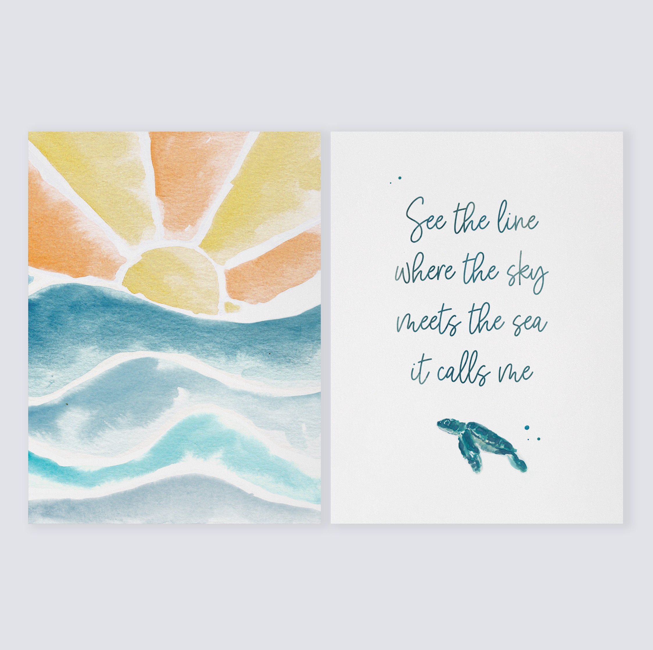 See the Line Where the Sky Meets the Sea 2 Print Set for - Etsy