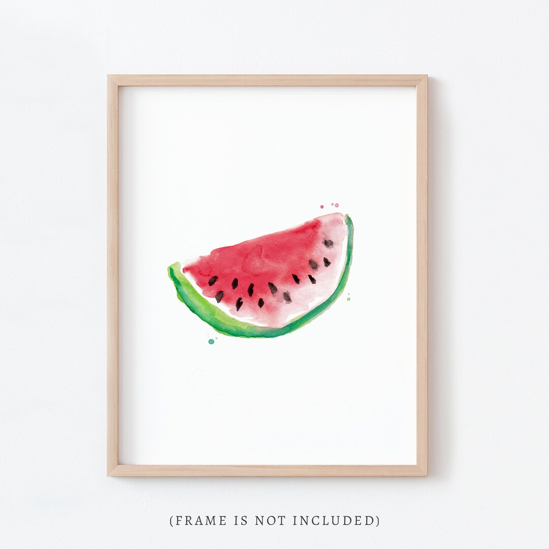 Watermelon Minimalist Watercolor Fruit Wall Art Print for Kitchen or ...