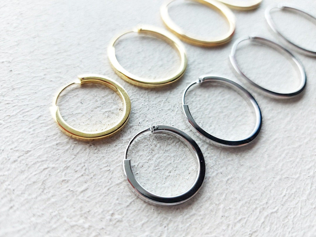 925 Sterling Silver Hoops Earrings Solid Silver Hoops - Etsy