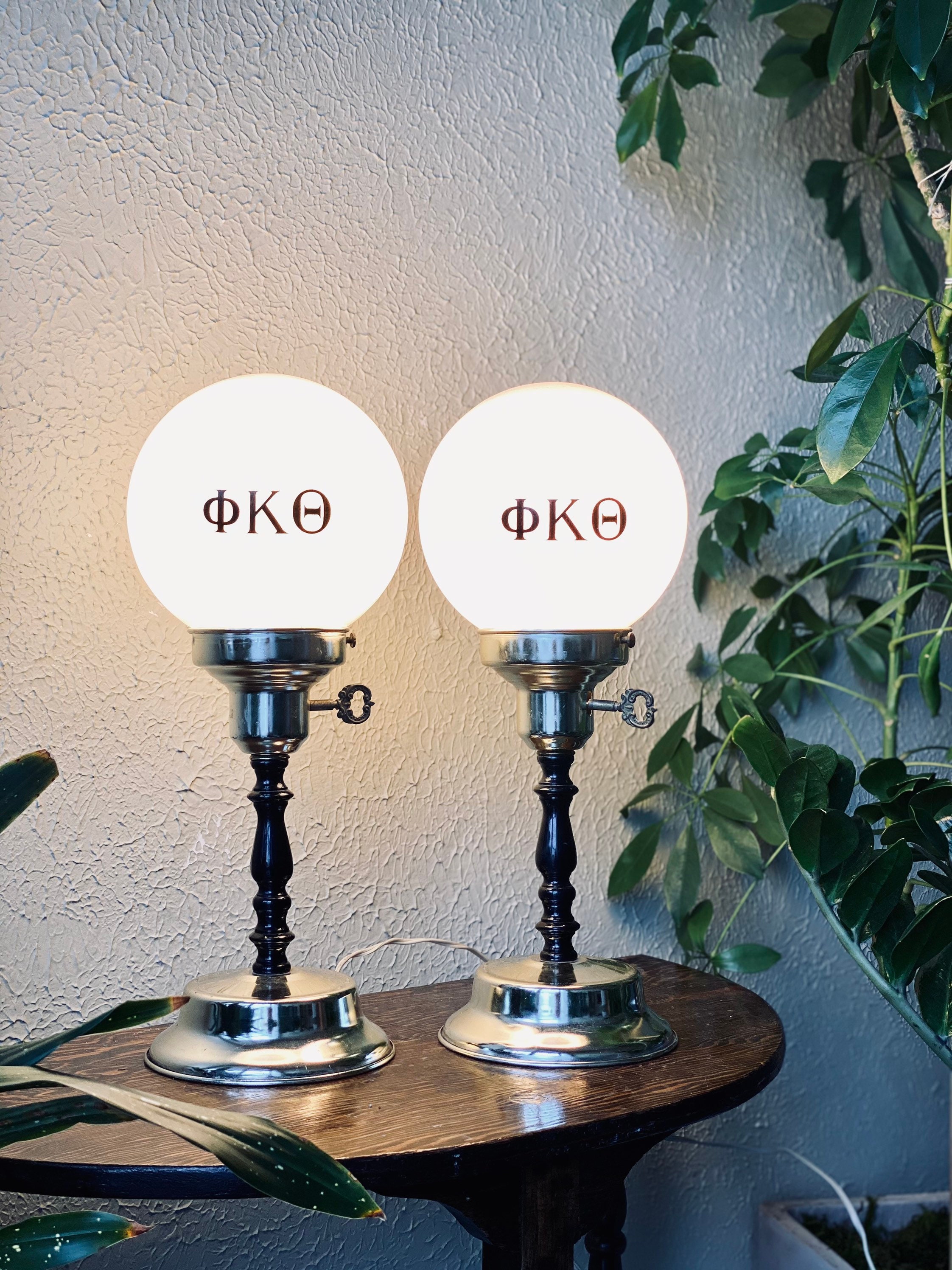 Pair 1960s Phi Kappa Theta Fraternity Lamps - Etsy