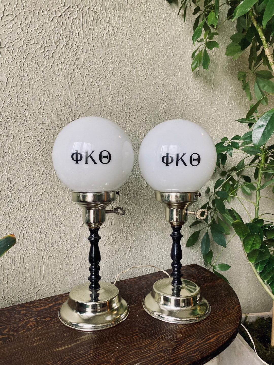 Pair 1960s Phi Kappa Theta Fraternity Lamps - Etsy