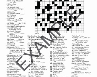 Custom Crossword Puzzle 20x20 - Etsy